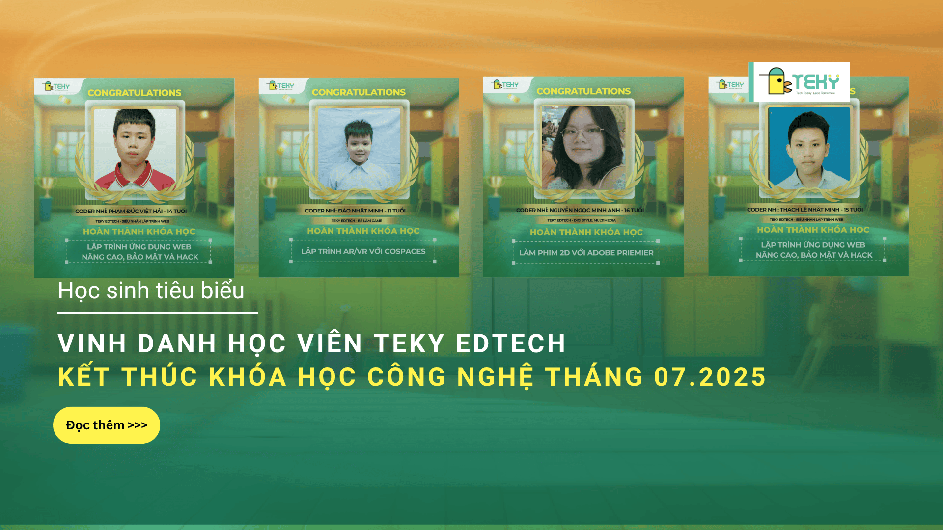 Vinh danh học viên Teky Edtech kết thúc khóa học công nghệ tháng 07.2025